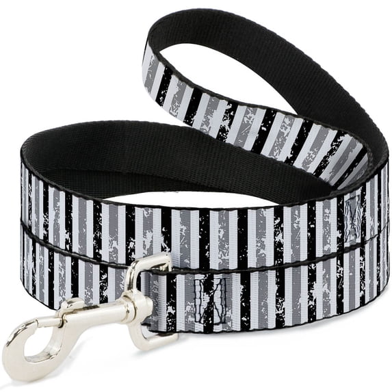 Buckle-Down Pet Leash, Dog Leash, Vertical Stripes White Black Gray, 6 ...