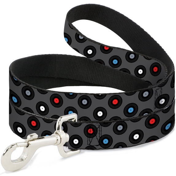Buckle-Down Pet Leash, Dog Leash, Vinyl Records Gray Black Red Blue ...