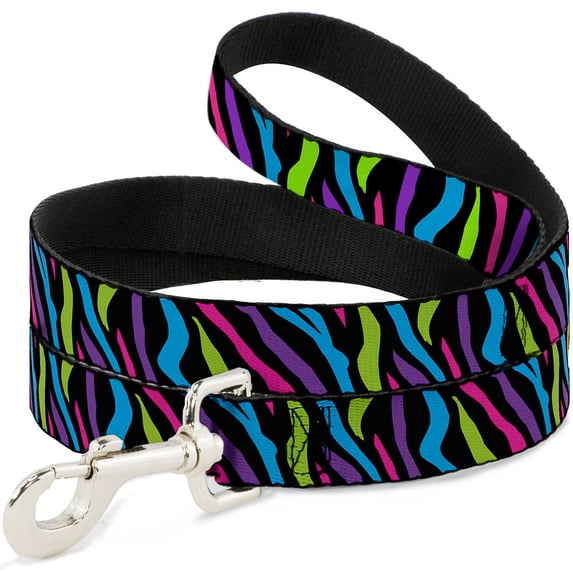 Buckle-Down Pet Leash, Dog Leash, Zebra Black Blue Green Pink Purple, 4 ...