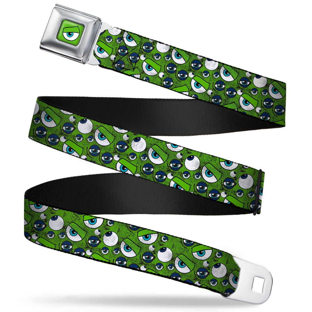 Buckle-Down Seatbelt Belt - Monsters Inc. Eye Collage Weathered Greens ...