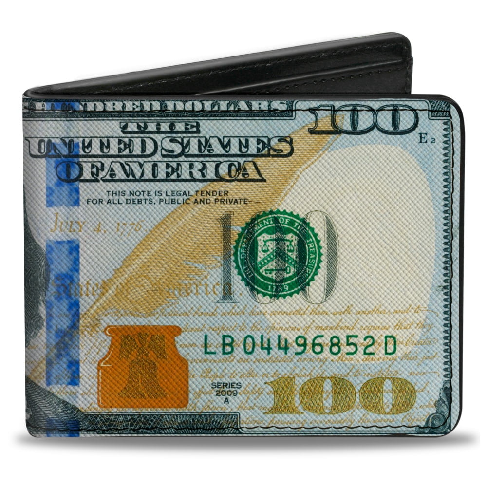 Buckle-Down Wallet, Bifold, 100 Dollar Bill Series 2009, Vegan Leather ...
