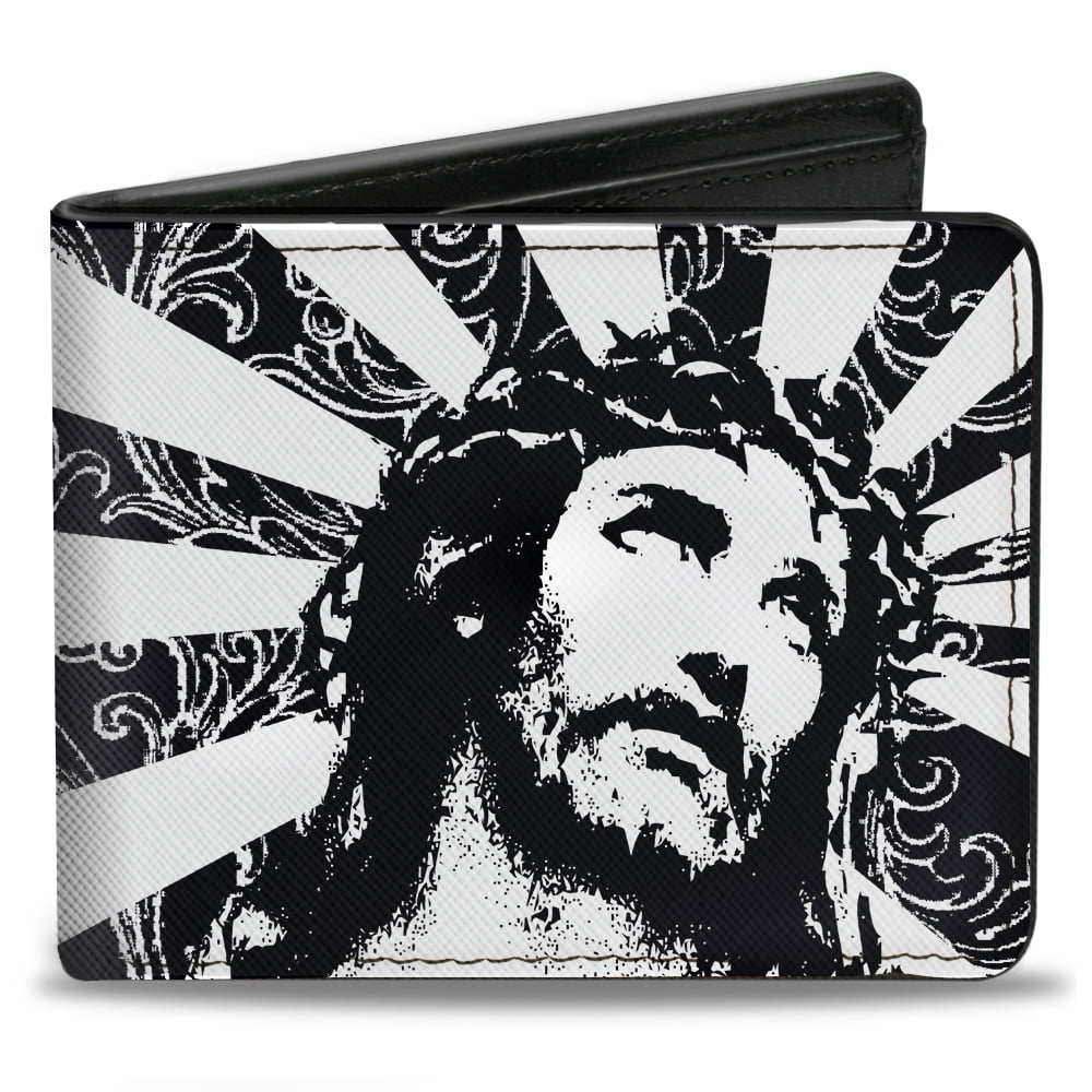 Buckle-Down Wallet, Bifold, Jesus Black White, Vegan Leather - Walmart.com