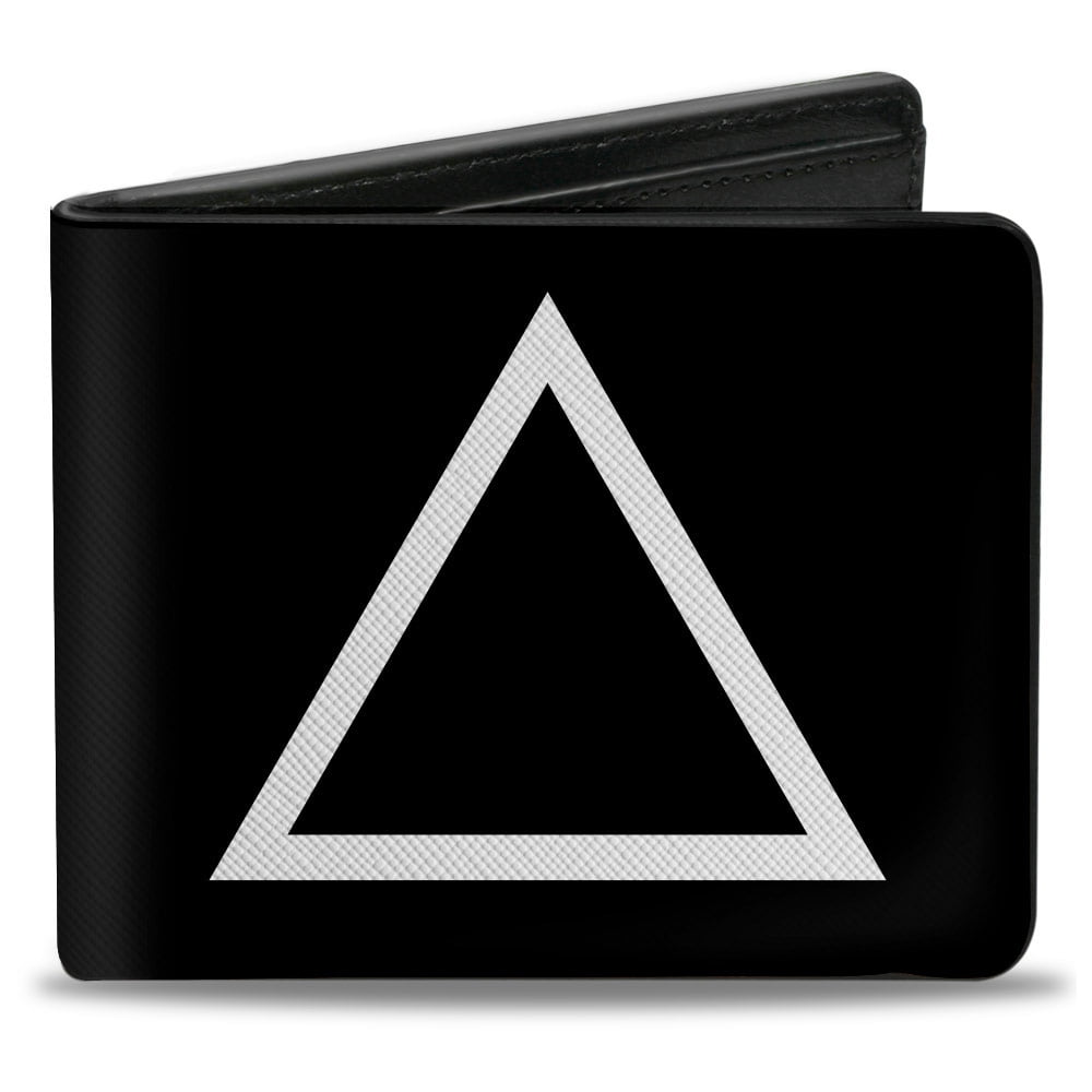 Buckle-Down Wallet, Bifold, Shape Triangle Black White, Vegan Leather ...