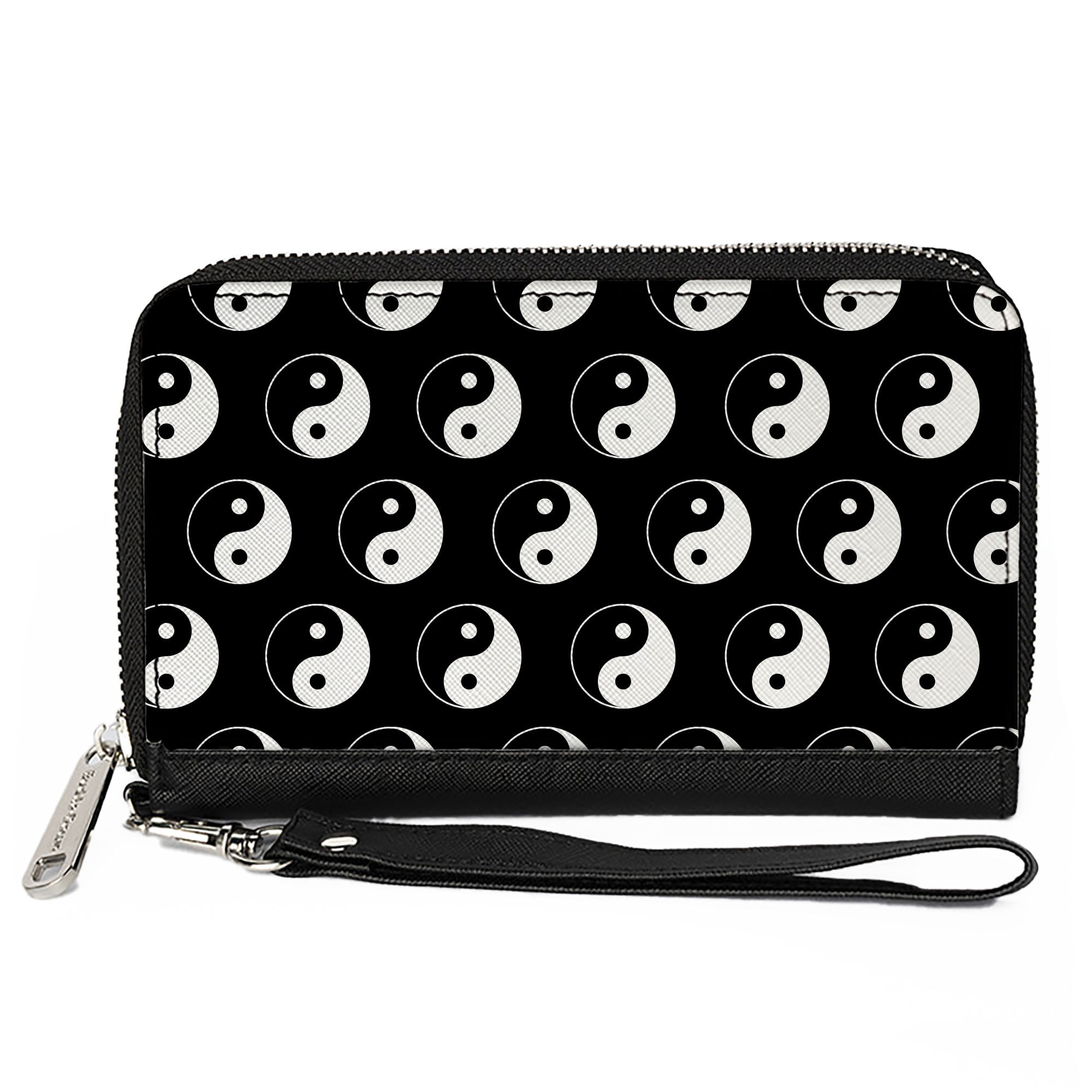 Buckle-Down Wallet, Zip Around, Yin Yang Monogram Black White, Vegan ...