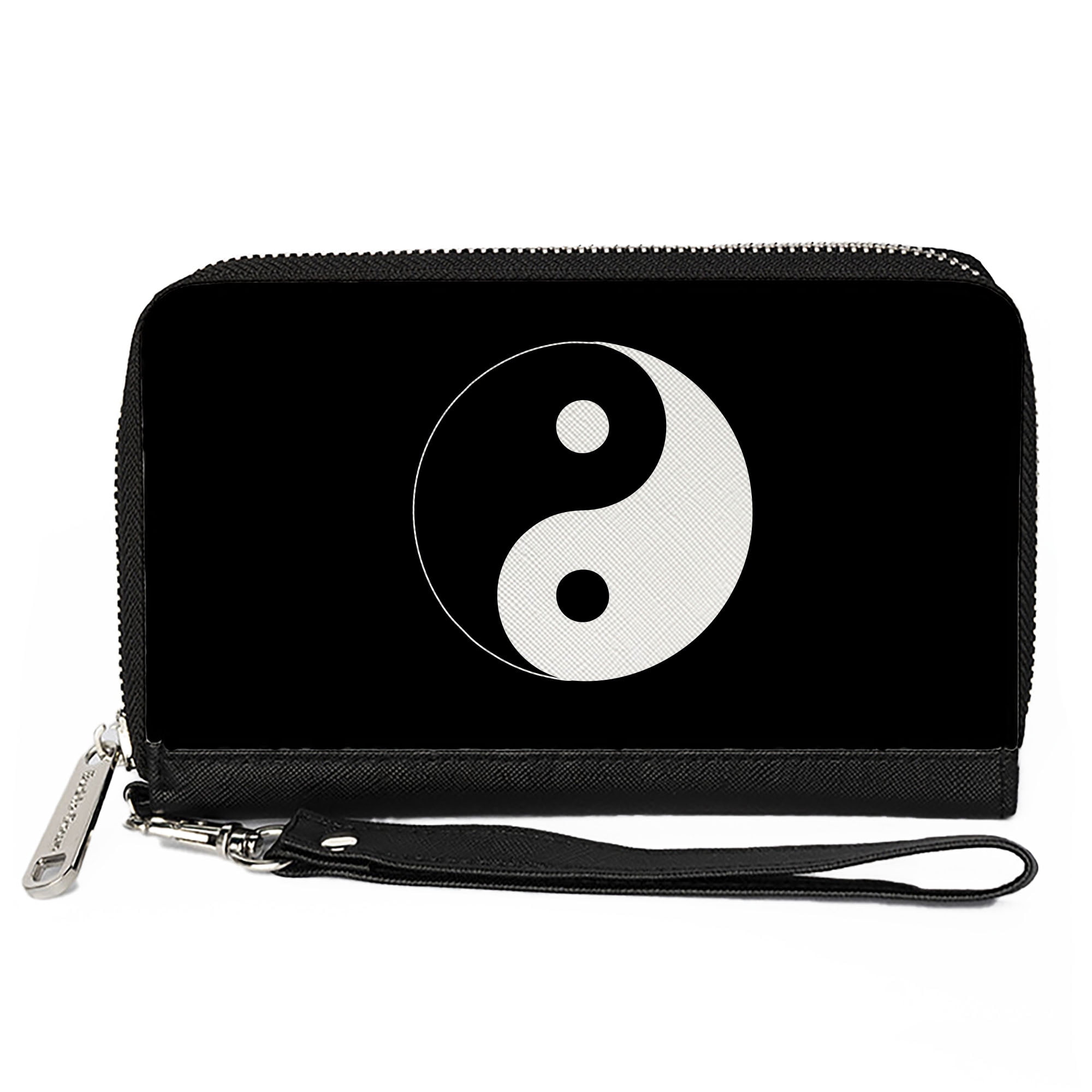 Buckle-Down Wallet, Zip Around, Yin Yang Symbol Black White, Vegan ...