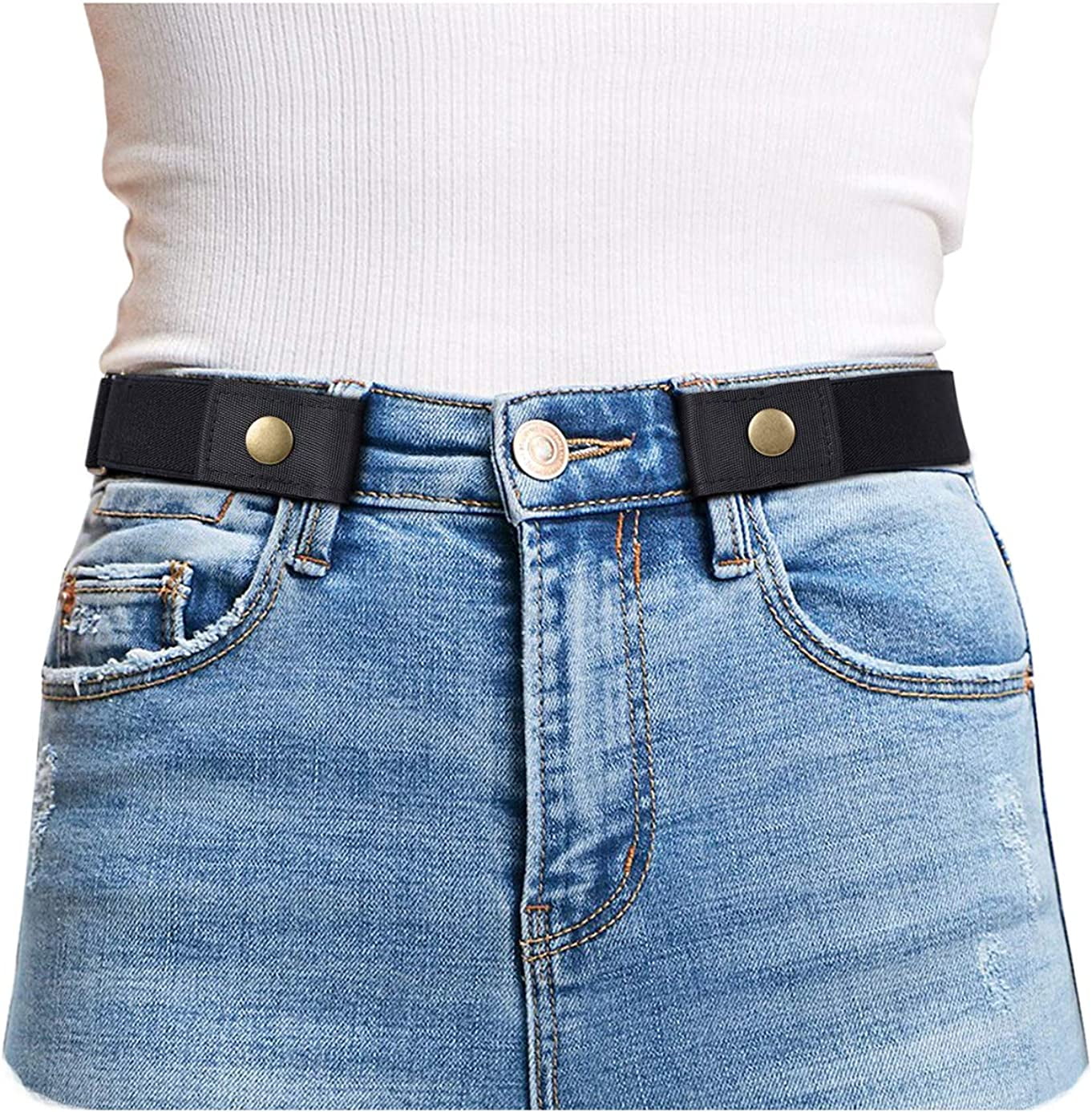 Buckle Free Comfortable Elastic Belt for Women or Men, Buckle-less No ...