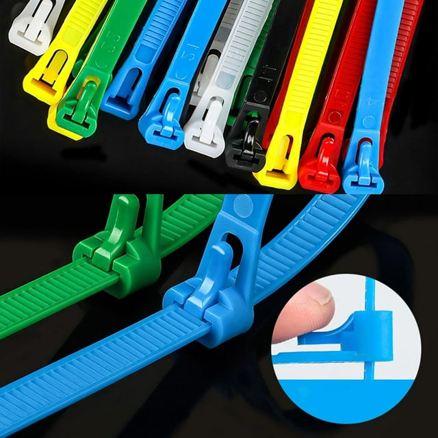 Buckle Self-Locking Premium Nylon Cable Wire Ties, Adjustable Zip Ties ...