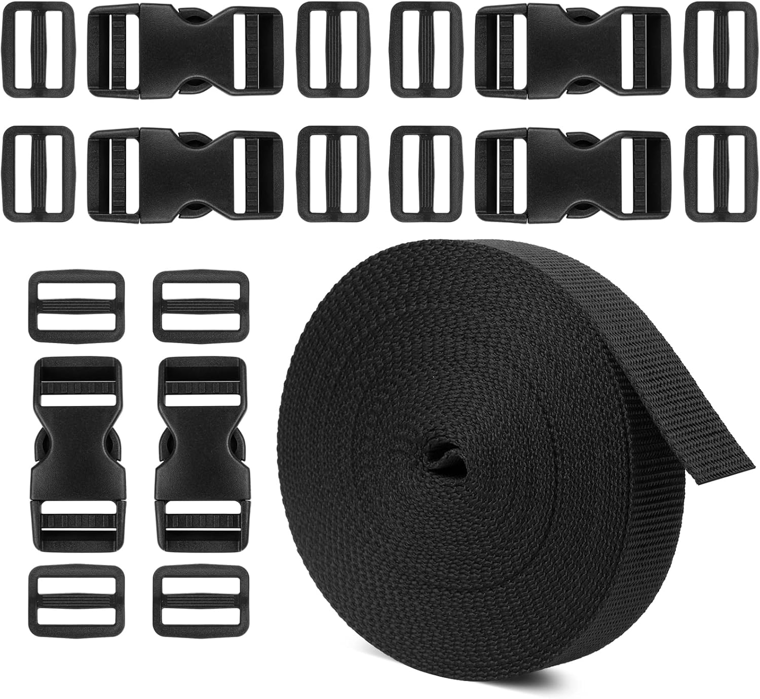 Buckle Straps 1 Inch, Webbing Straps Polypropylene 11 Yards, 6 PCS ...