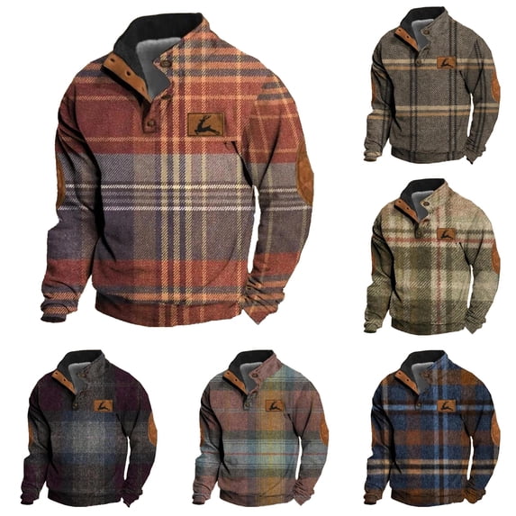Buckle Sweatshirt Men's 3D Print Autumn Winter Printed Sweatshirt ...