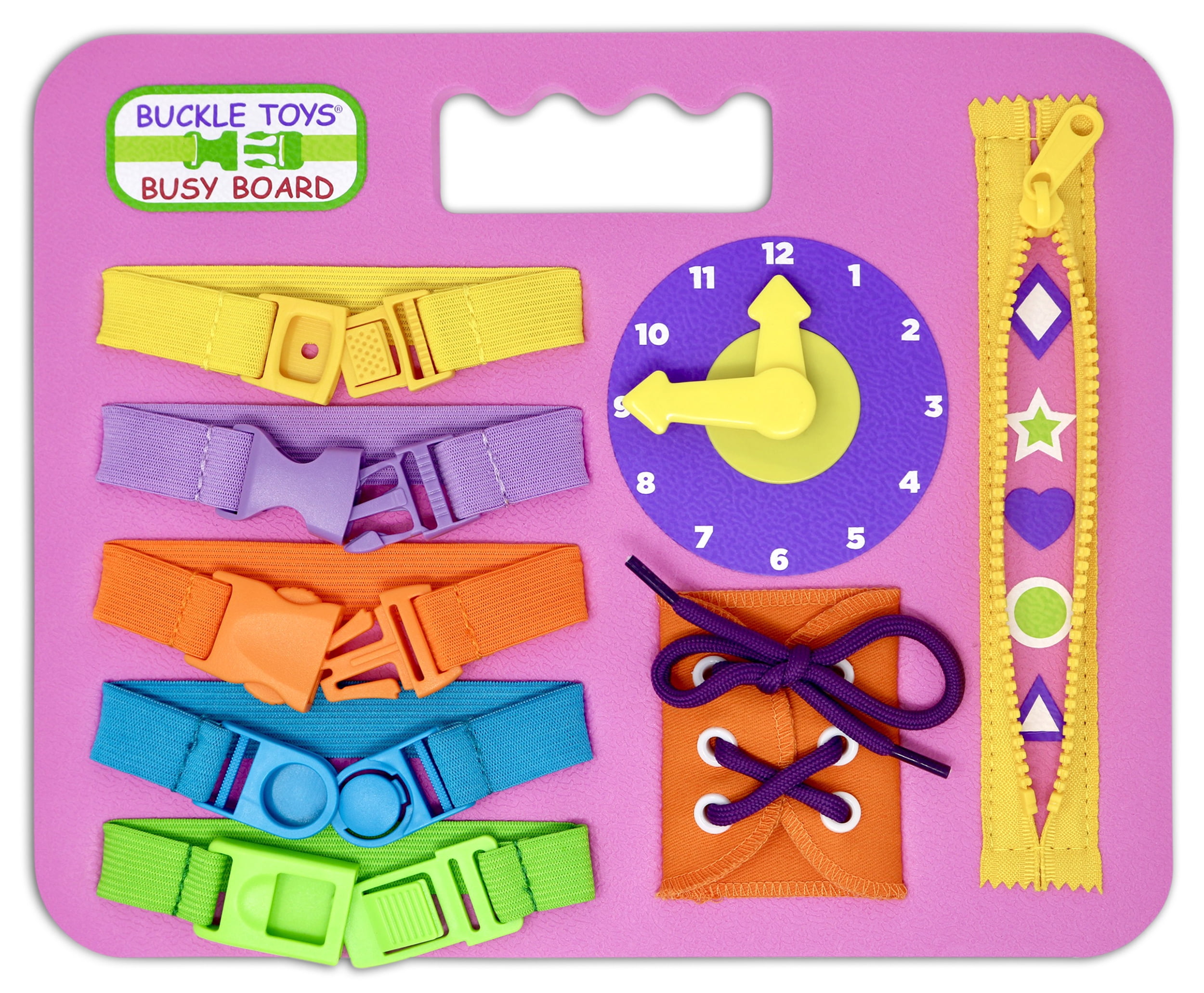 Buckle Toys Busy Board - Montessori Learning Toy for Toddlers - Walmart.com