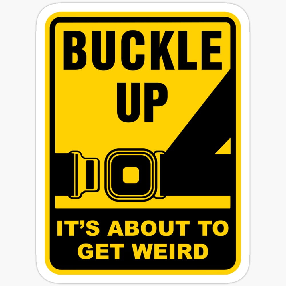 Buckle Up, It'S About To Get Weird! Sticker Phone Decal Water Bottle ...