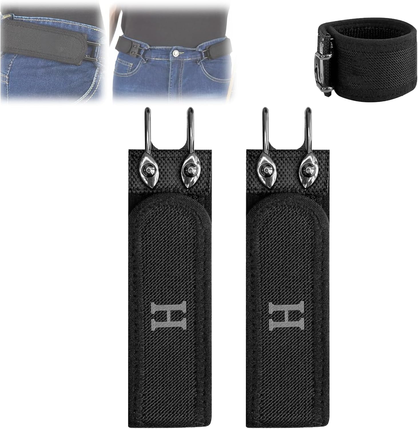 Buckleless Belt Hook, Tactical Metal Hook Elastic Belt, Unisex Buckle ...