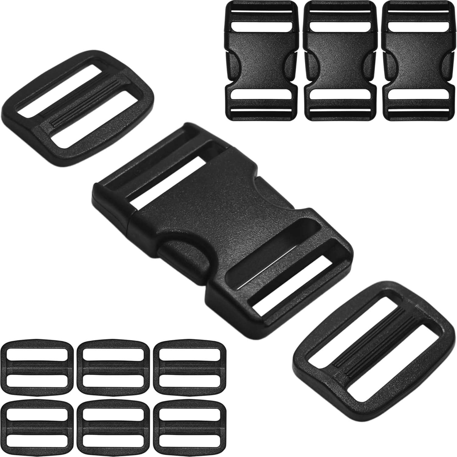 Buckles for 1-1/4" Straps: 4 set Side Release Buckle and 8 pcs Tri ...
