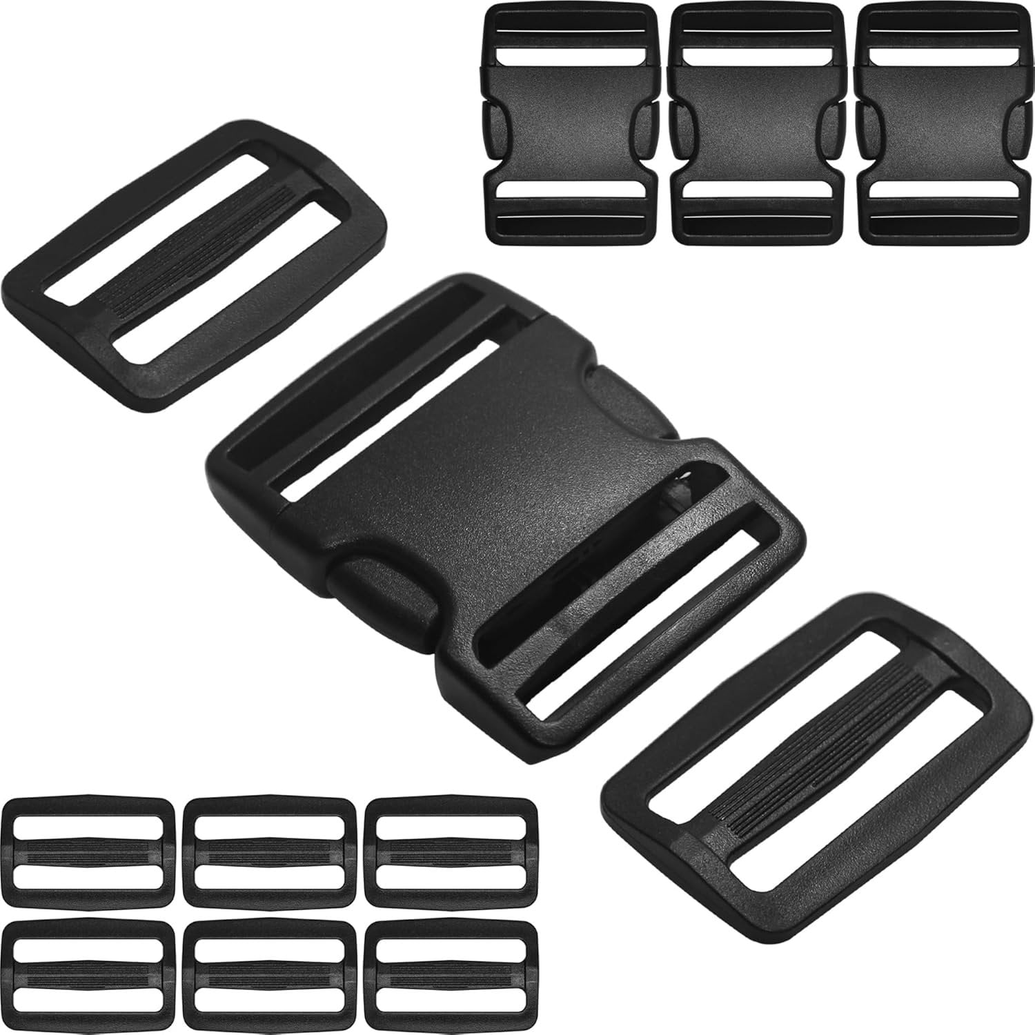 Buckles for 2" Straps: 4 set Side Release Buckle and 8 count Tri-Glide ...