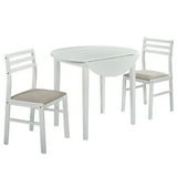 Bucknell 3-piece Round Drop Leaf Dining Table Set White - Walmart.com