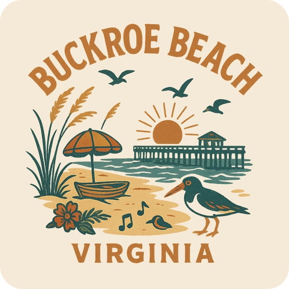 Buckroe Beach Virginia Keepsakes Souvenir Vinyl Sticker – Destination ...