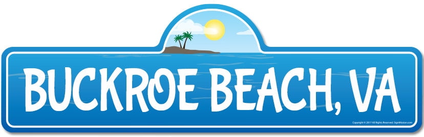 Buckroe VA Virginia Beach Street Sign | Indoor/Outdoor | Surfer Ocean ...