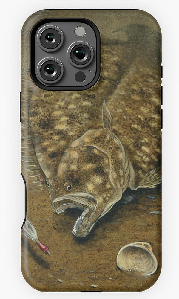 Bucktail Flounder Fish Phone Case for iPhone 16 15 14 13 12 11 Pro Max ...