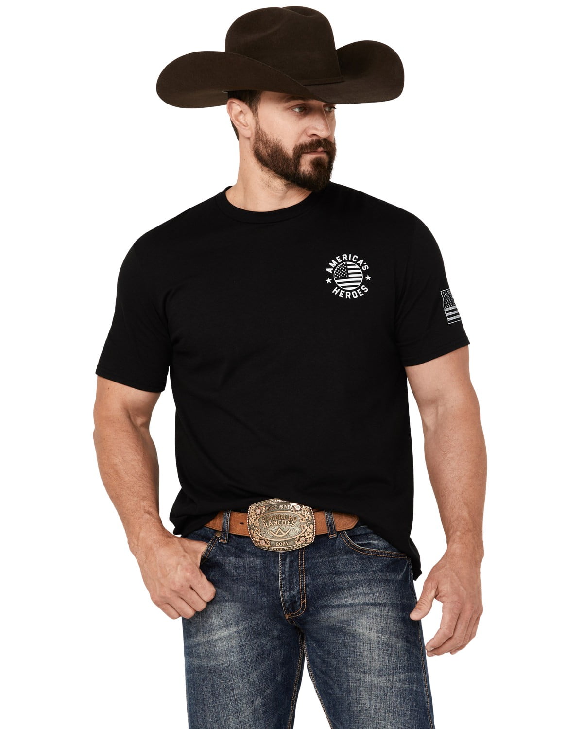 Buckwear Men's Buck Wear America's Heroes Short Sleeve Graphic T-Shirt ...