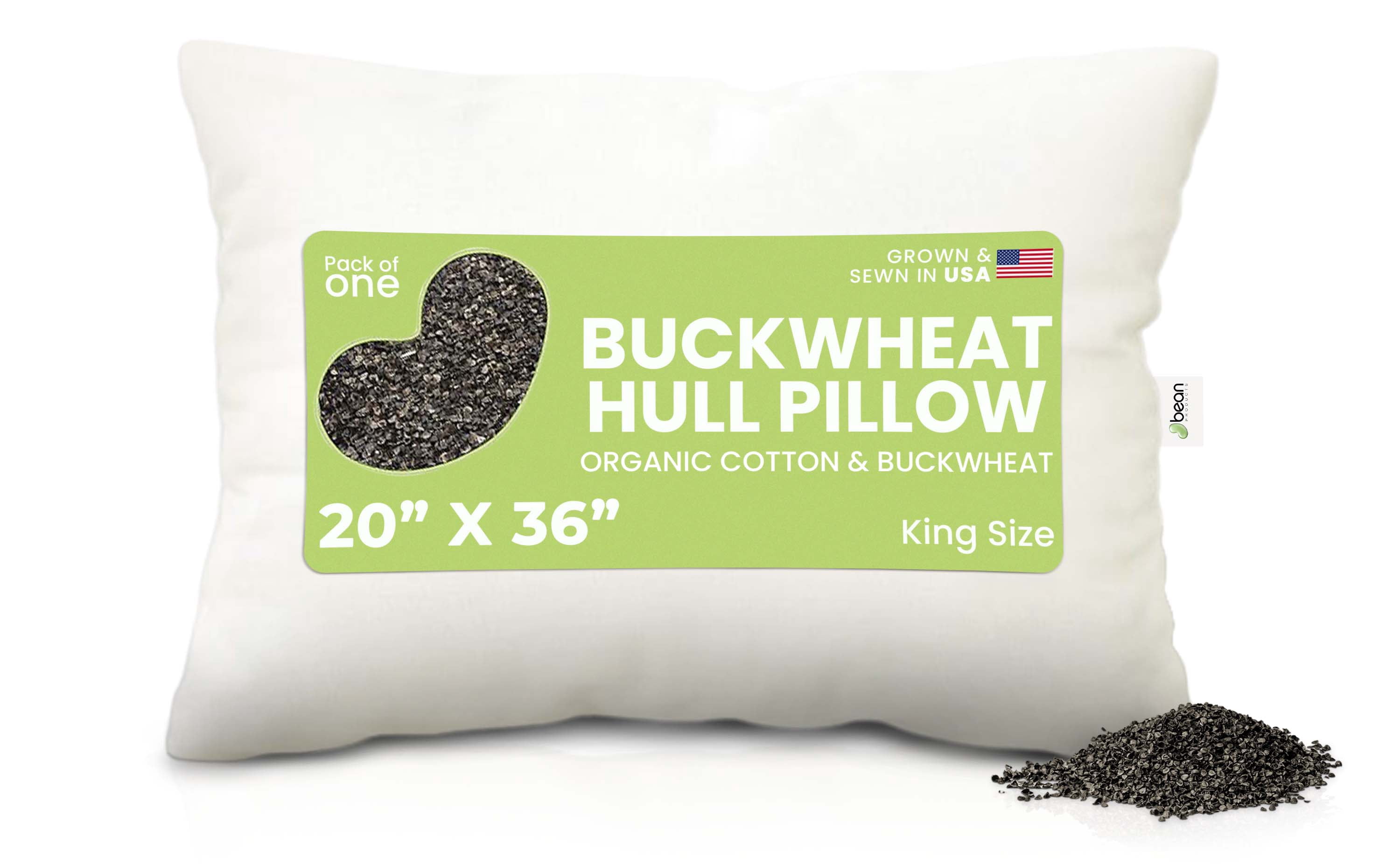 Bean Products WheatDreamz King Size Organic Cotton Pillow with ...
