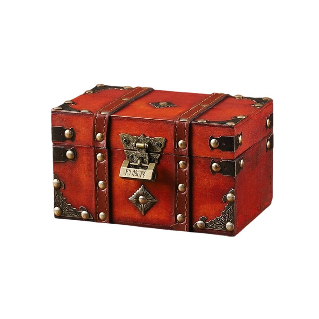 Bucolic Red Wood Storage Container Handcrafted Organizers Shelf Display ...