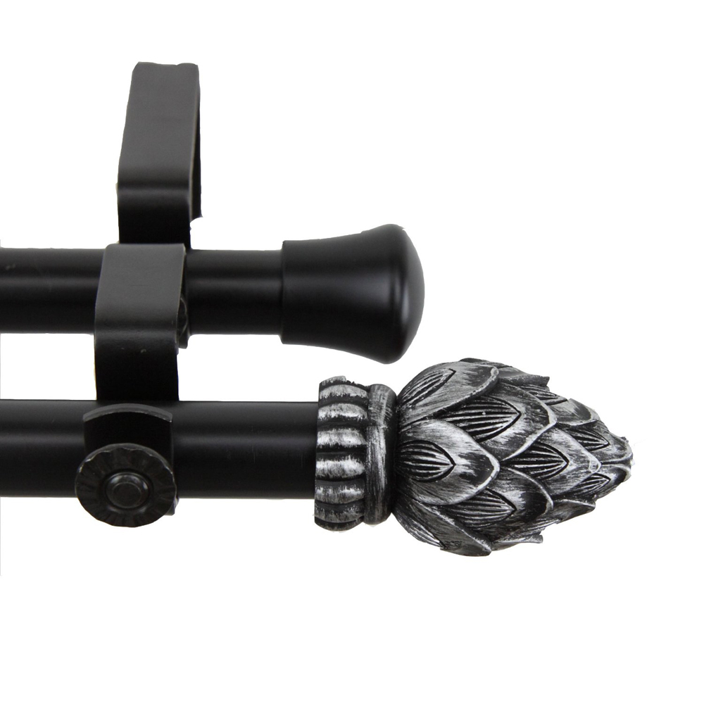 Bud Double Curtain Rod 120-170 inch - Black - Walmart.com