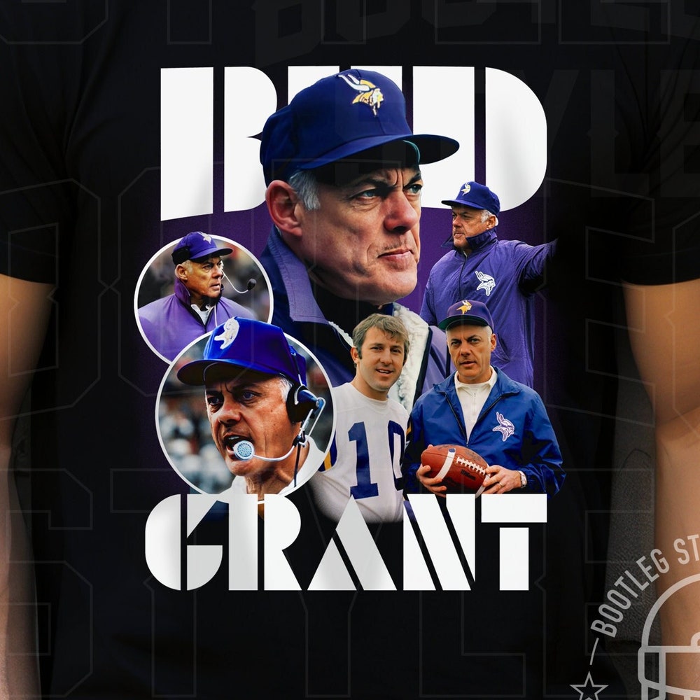 Bud Grant Retro Football T-Shirt for Minnesota Football Fans Vintage ...