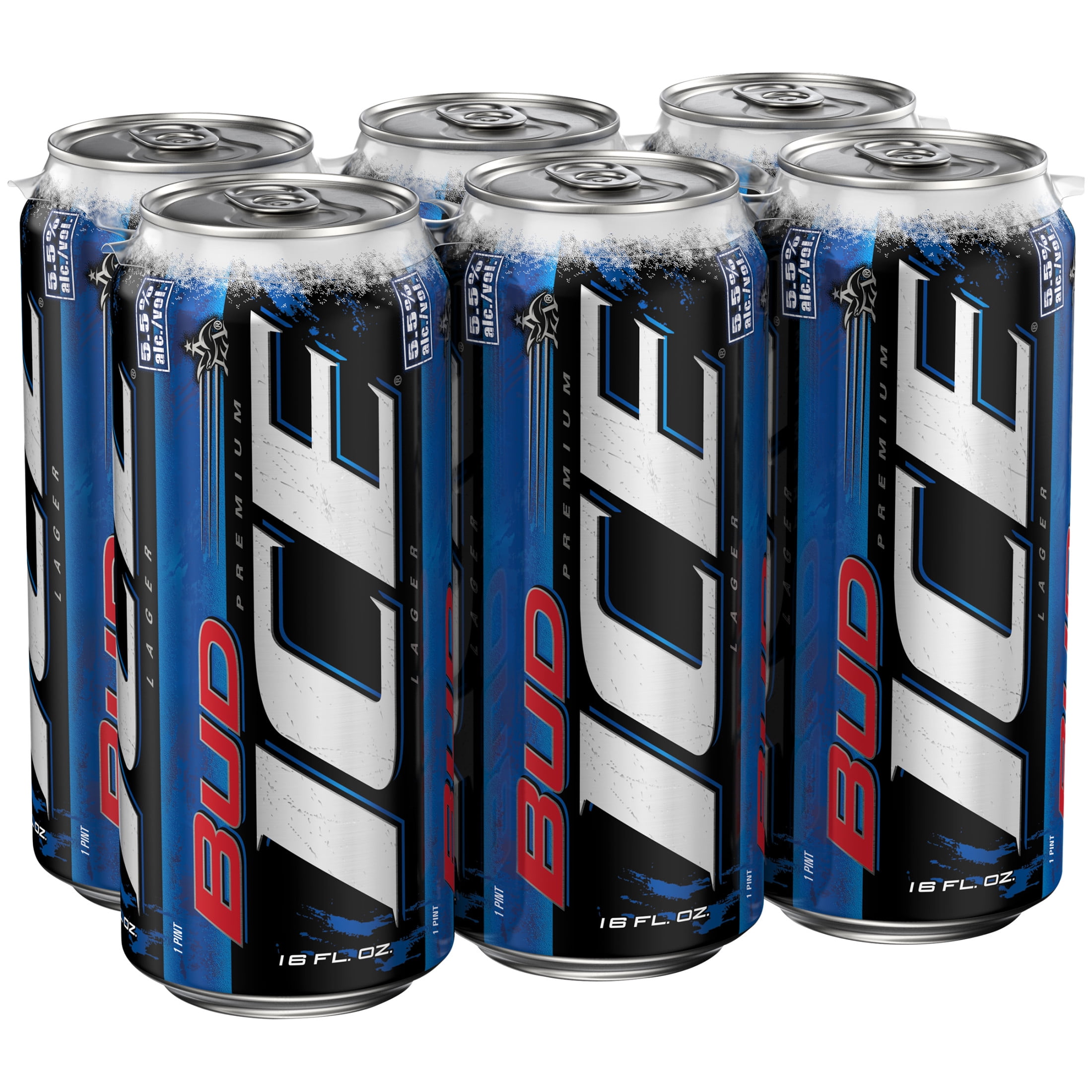 Bud Ice Beer, 6 Pack, 16 fl. oz. Can, 5.5% ABV - Walmart.com
