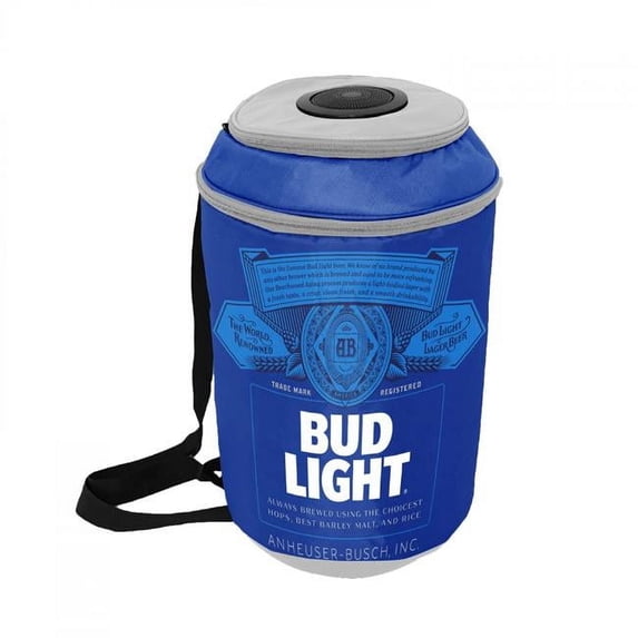 Bud Light 861258 13 in. Shaped Bluetooth Speaker Cooler Bag, Blue ...