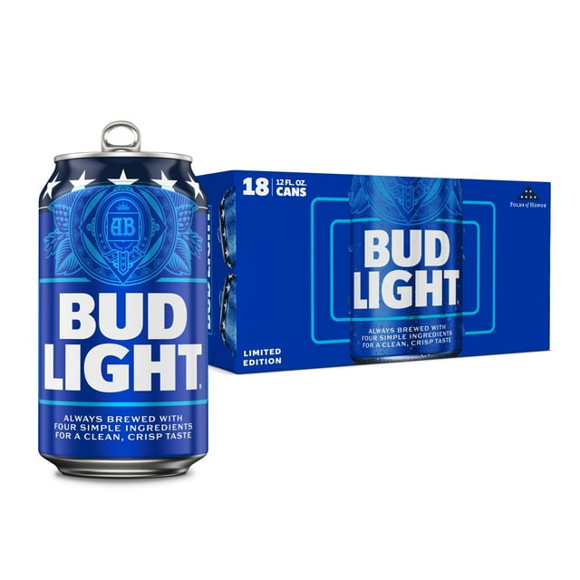 Bud Light American Light Lager Beer 18 Pack 12 fl oz Aluminum Cans 4.2% ...