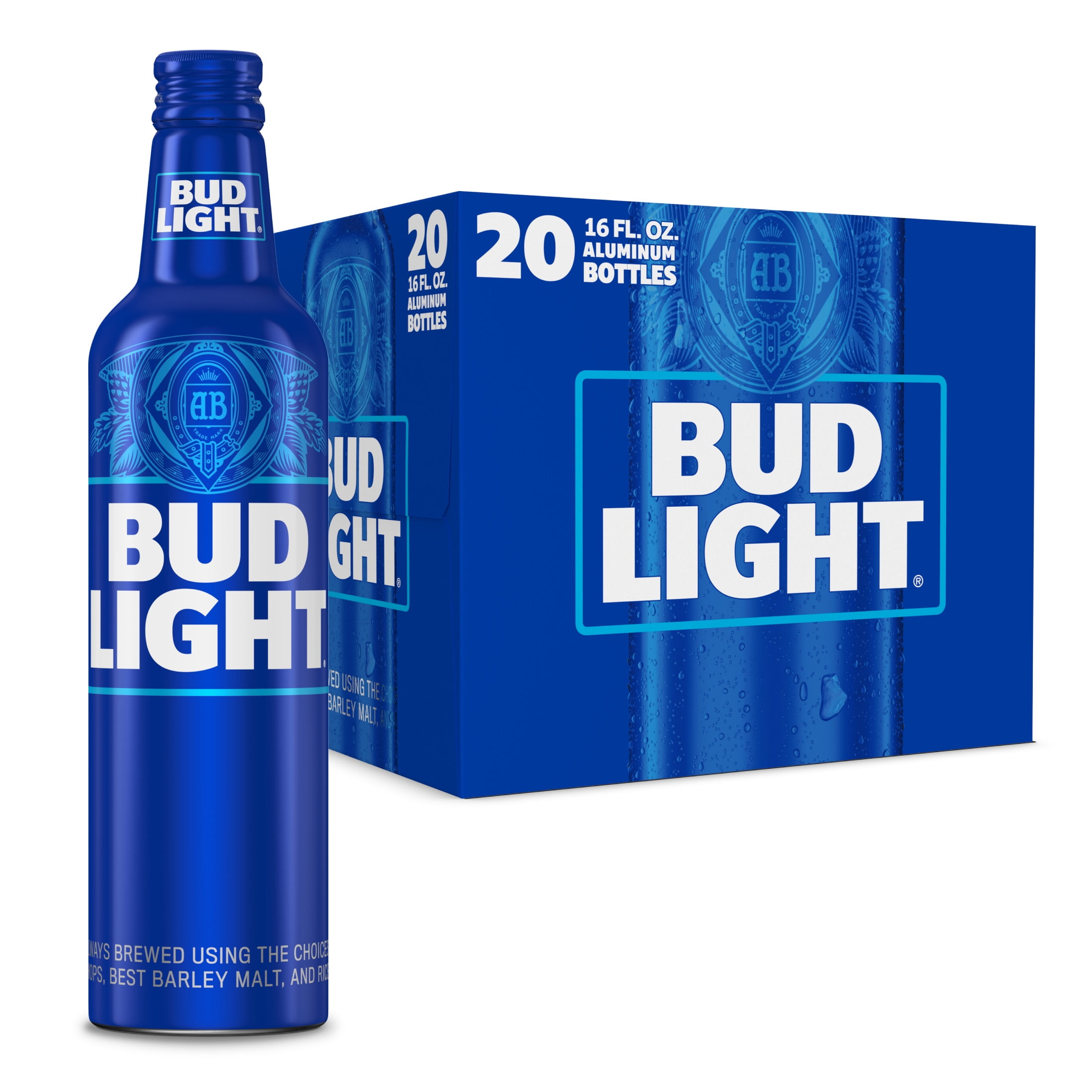 Bud Light American Lager Beer, 20 Pack, 16 fl oz Aluminum Bottles, 4.2% ...