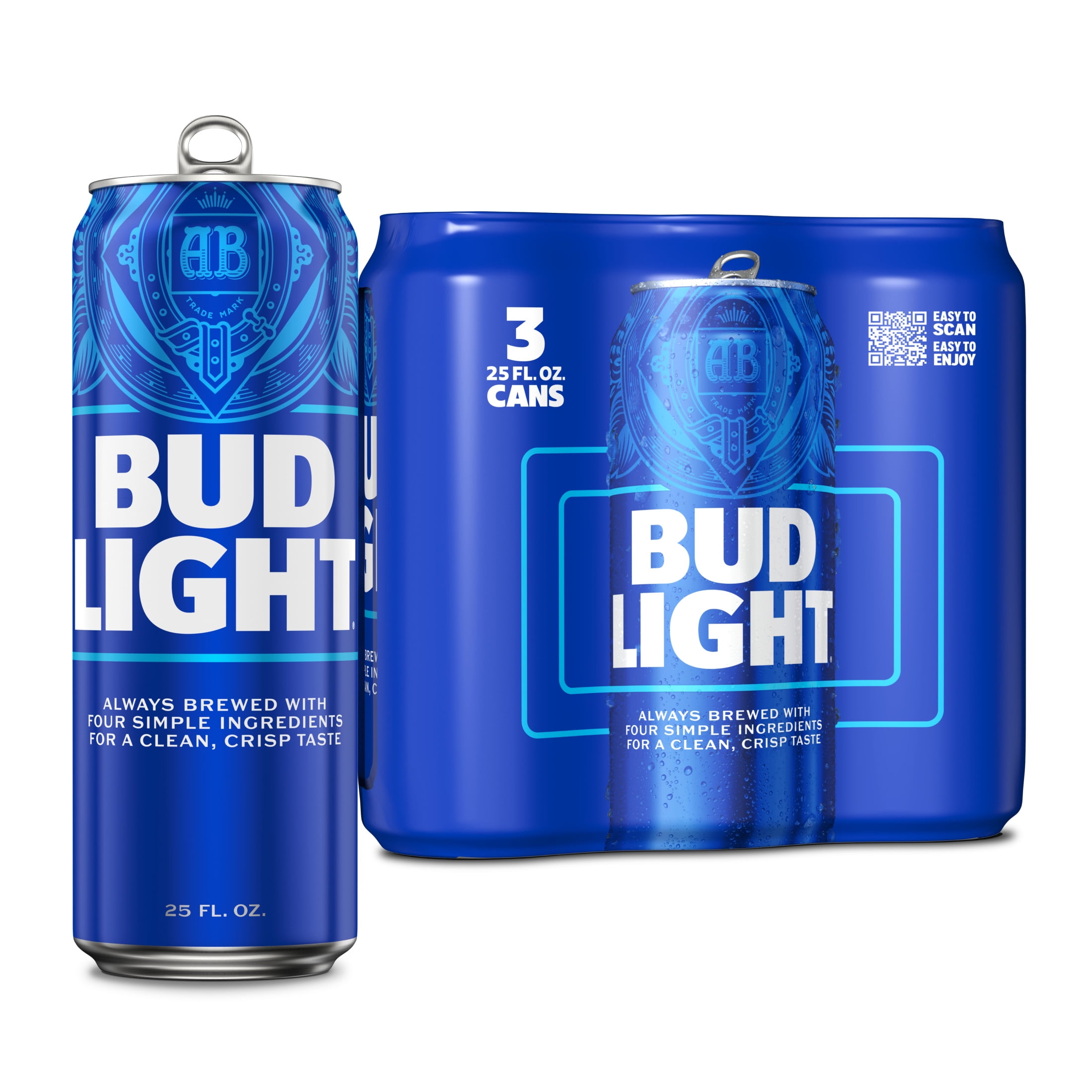 Bud Light American Light Lager Beer 3 Pack 25 fl oz Aluminum Cans 4.2% ...