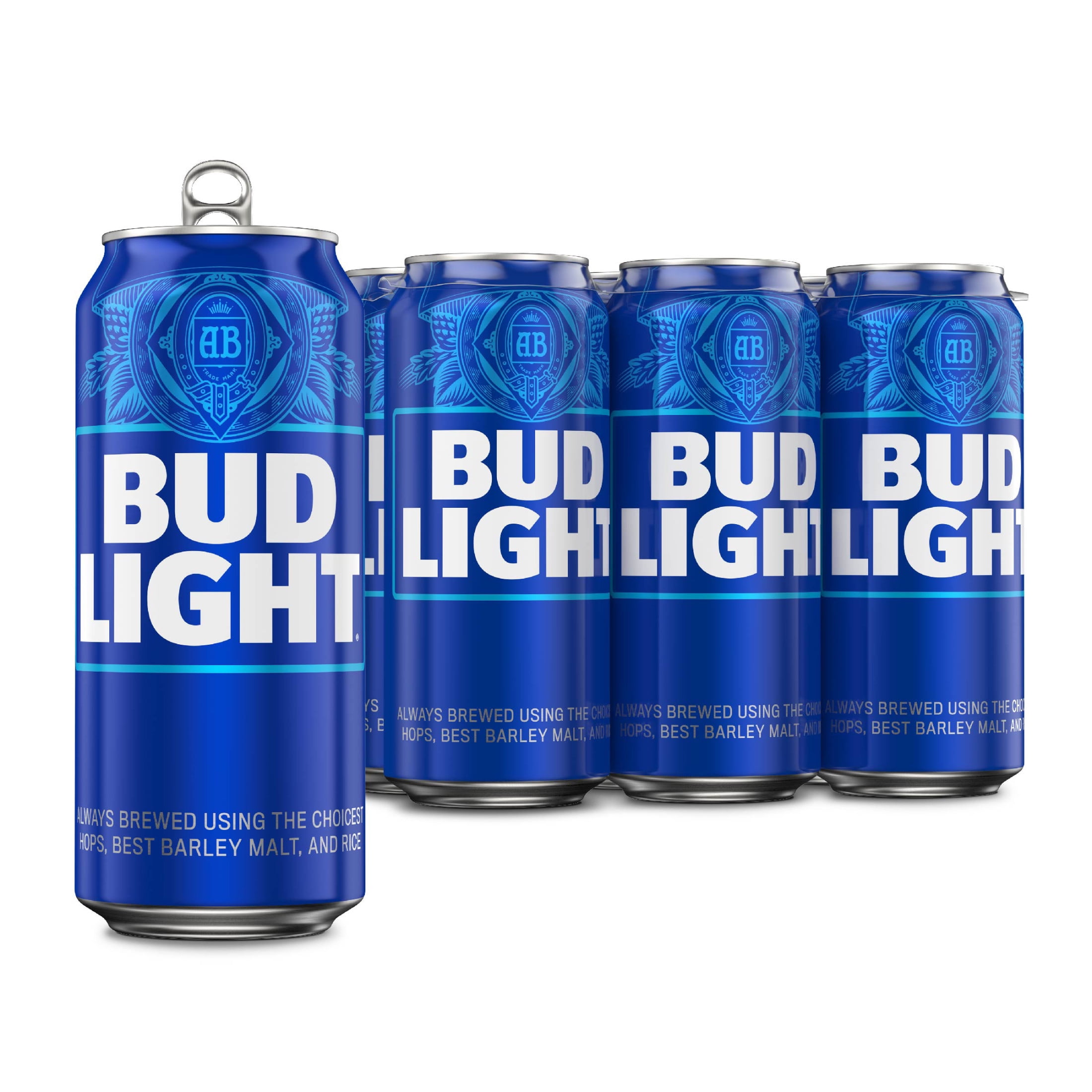 Bud Light American Lager Beer, 6 Pack, 16 fl oz Aluminum Cans, 4.2% ABV ...