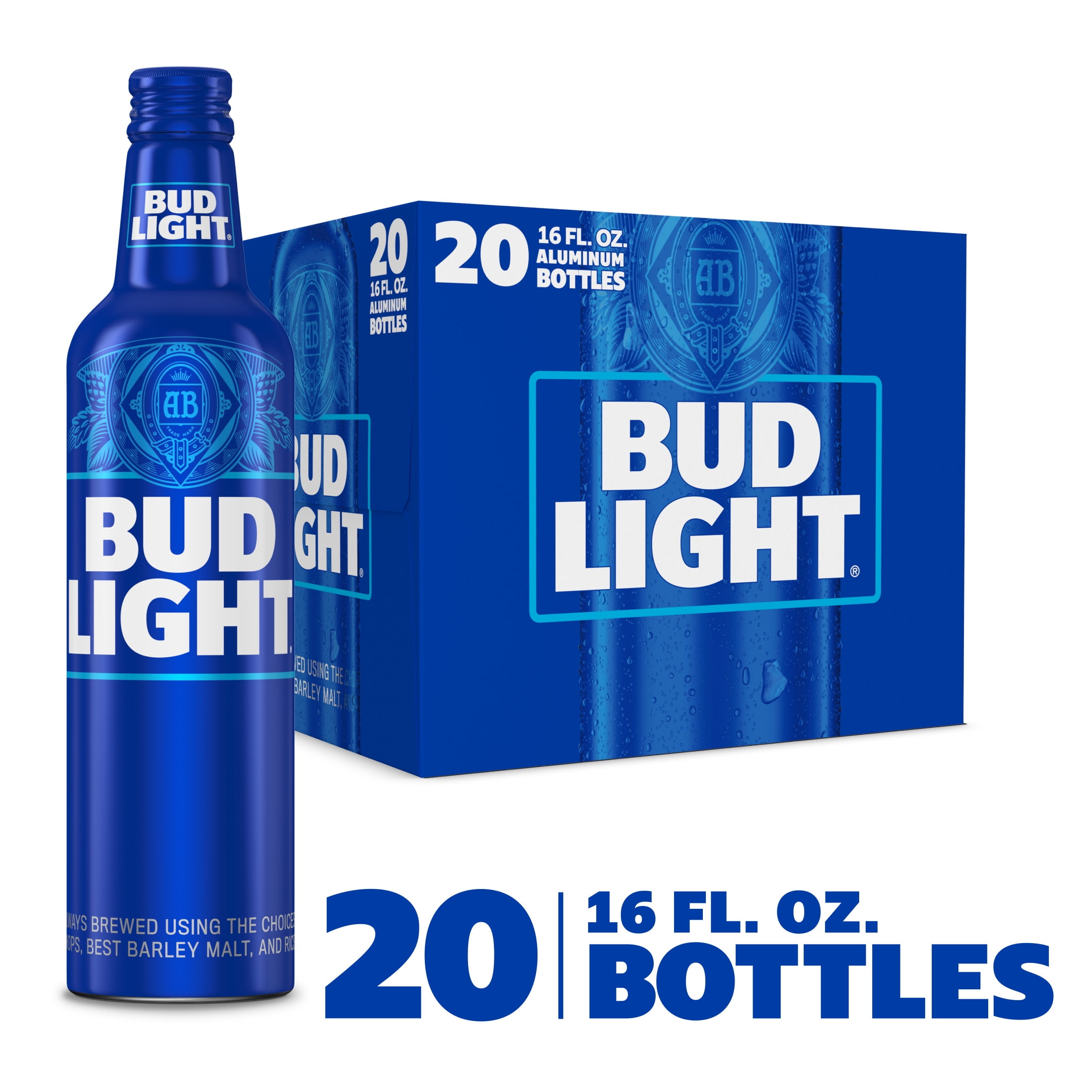 Bud Light Beer, 20 Pack, 16 fl oz Glass Bottles, 4.2% ABV, Domestic ...