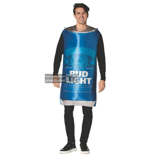 Bud Light Beer Can Blue Party Halloween Costume, Adult One Size ...