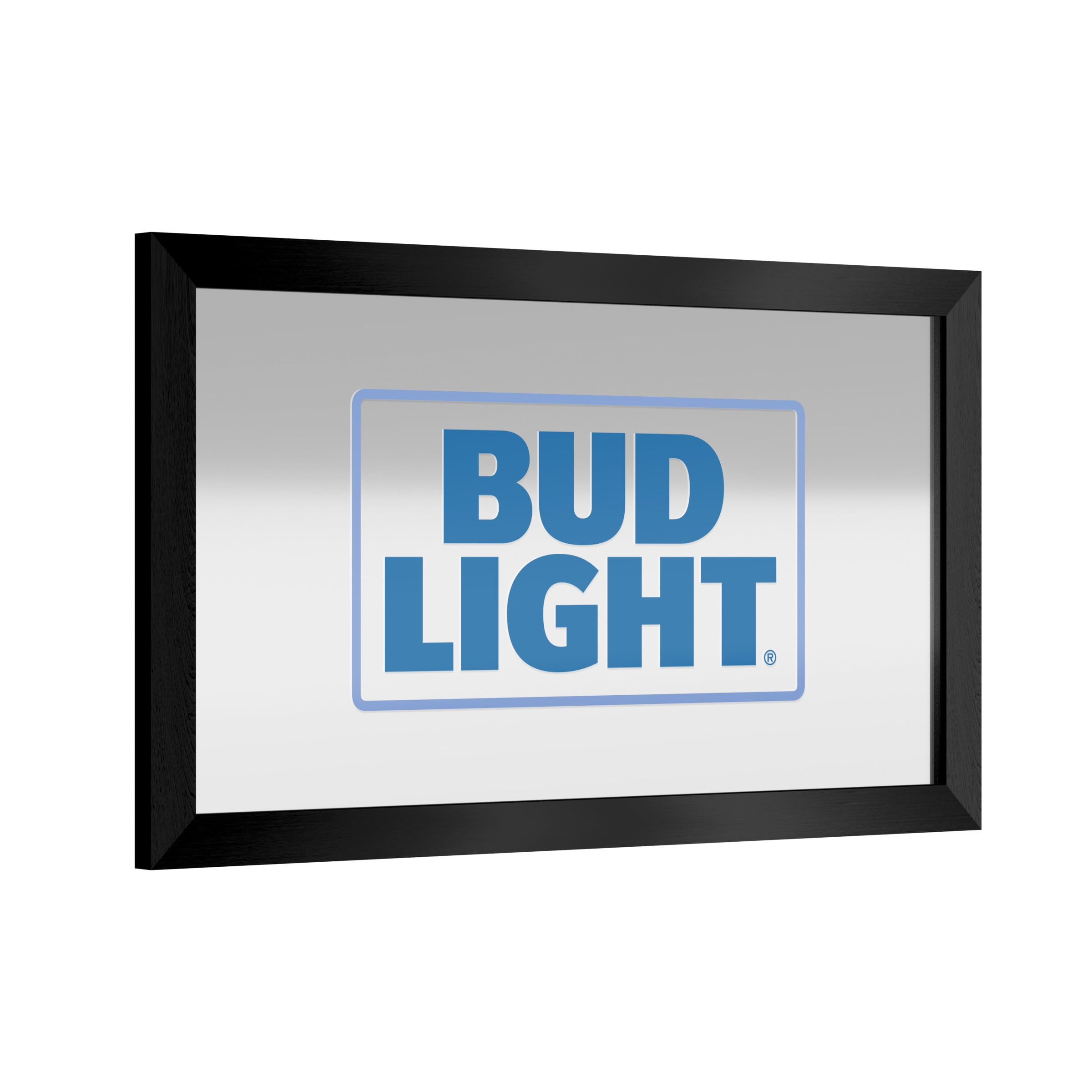 Bud Light Blue Ready-To-Hang Black Framed Wall Mirror - Walmart.com