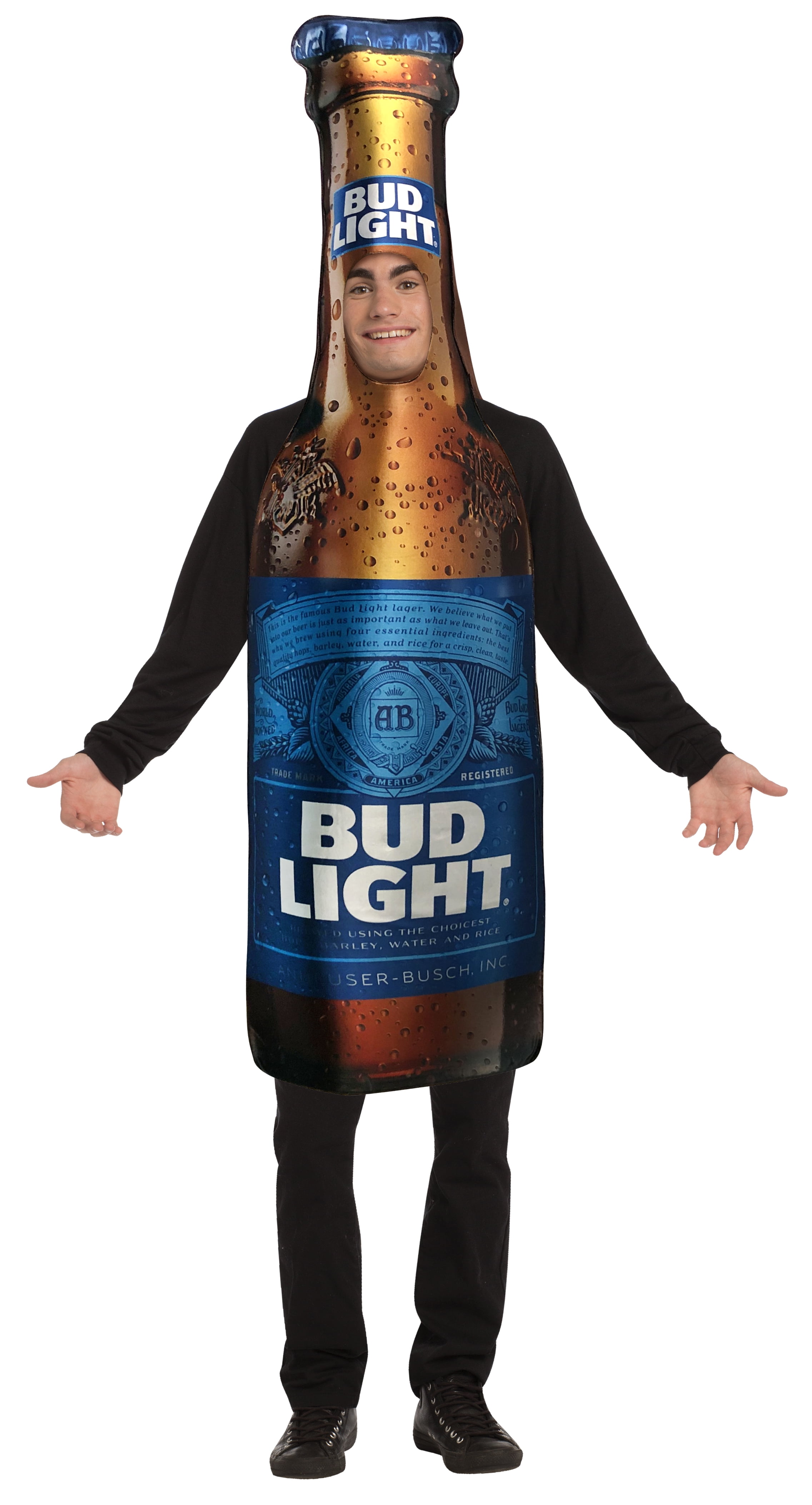 Bud Light Bottle One Piece Halloween Costume for Adults, Adult One Size ...