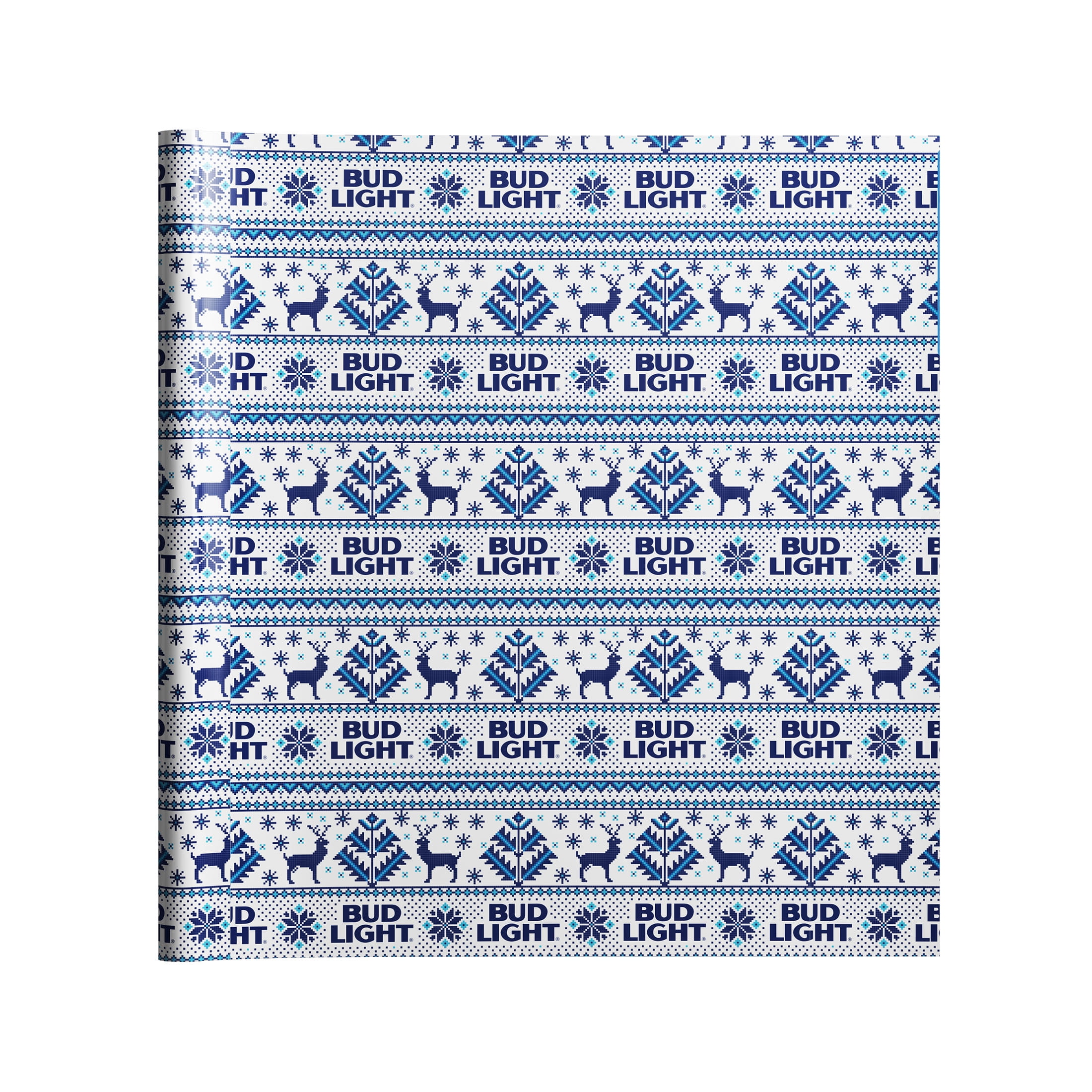 Bud Light Gift Wrap - Blue Christmas Sweater Theme, 60 Sq. ft. Wrapping ...