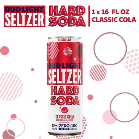 Bud Light Hard Seltzer Classic Cola Hard Soda, Gluten Free, 16 FL OZ ...