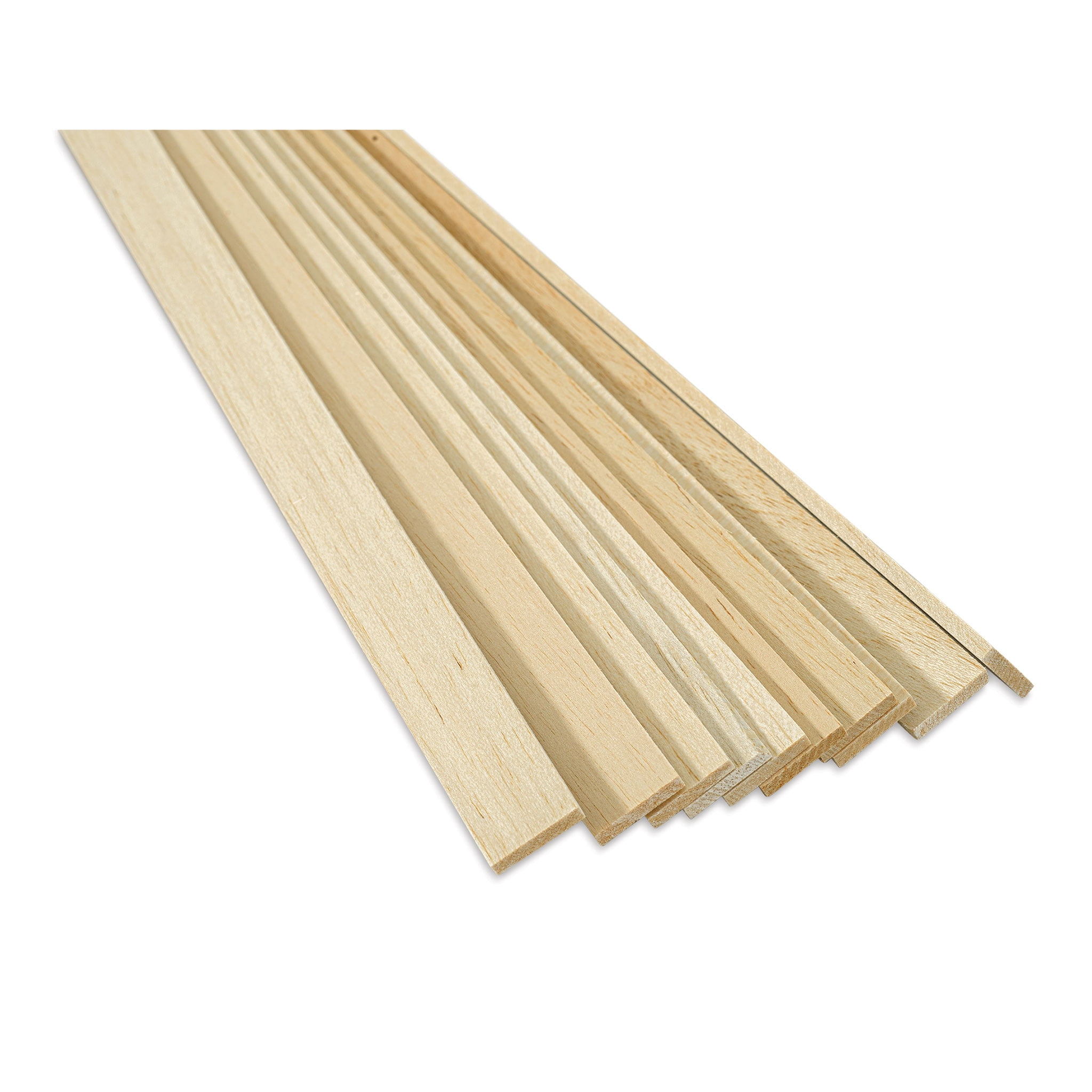 Bud Nosen Balsa Wood Sticks - 3/16" x 1" x 36", Pkg of 10 - Walmart.com