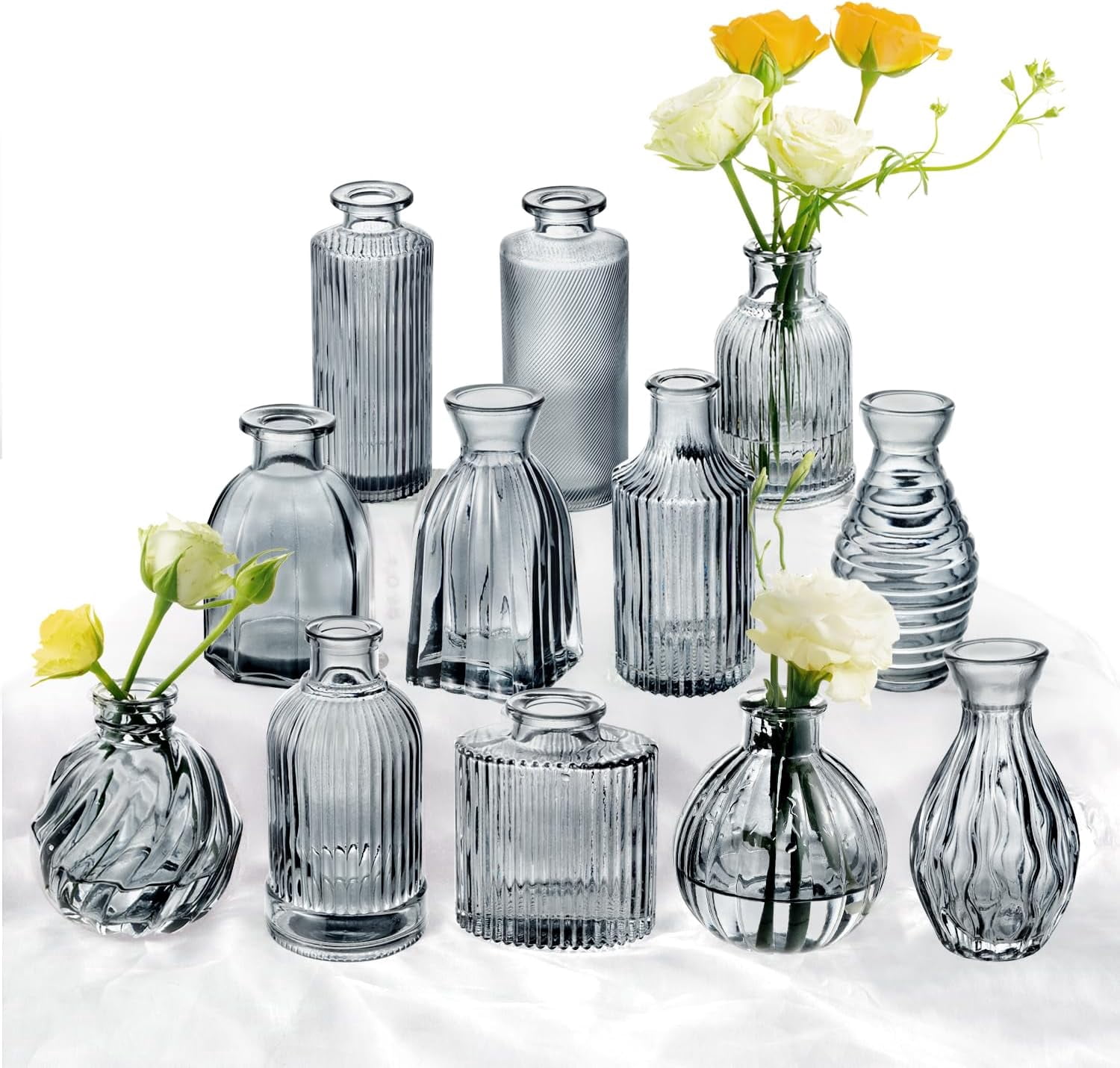 Bud Vases Set of 12, Glass Vase for Decor Centerpieces, Small Vases for ...