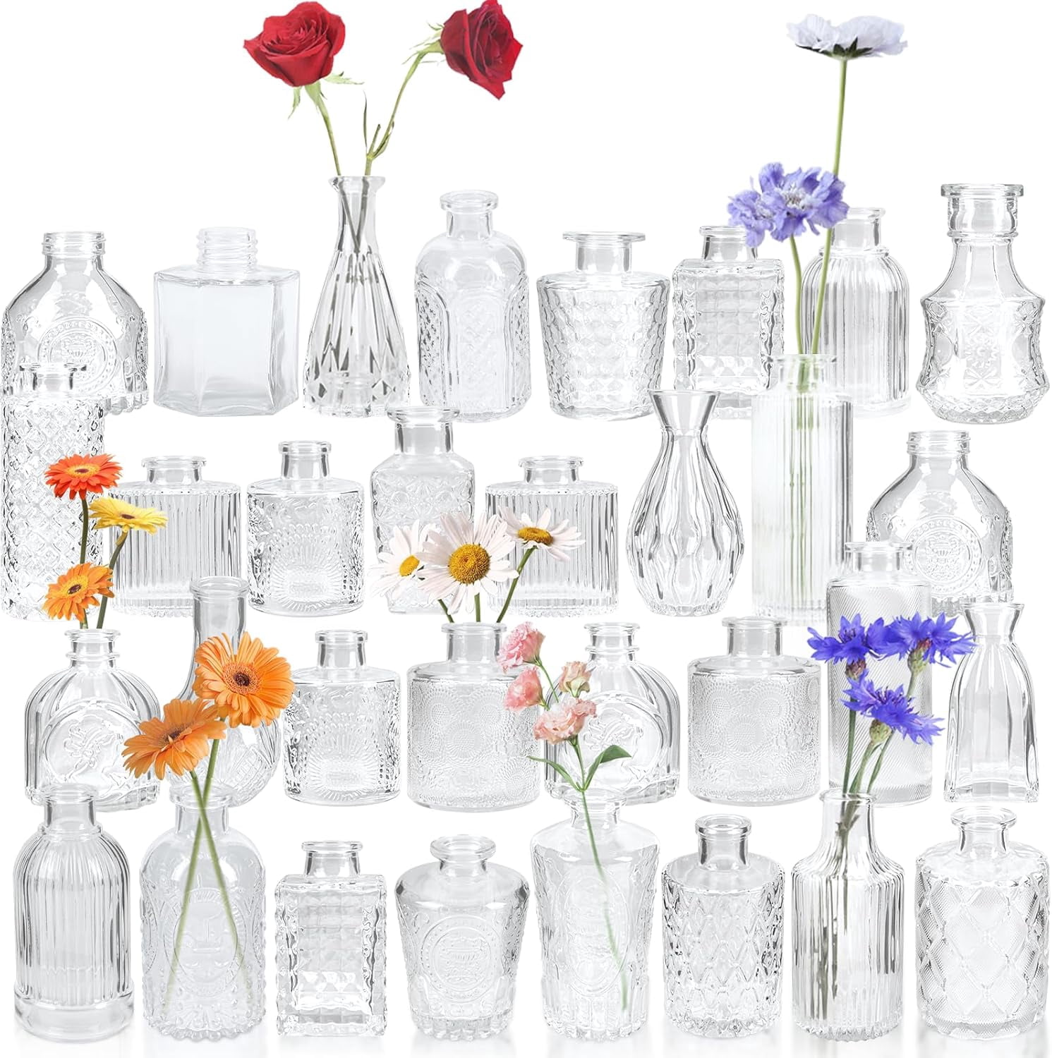 Bud Vases Set of 32 PCS, Small Flower Vases for Table Centerpieces ...