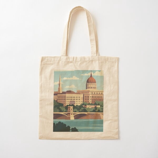 Budapest - Buda Castle Vintage Travel Poster Retro Cotton Tote Bag ...