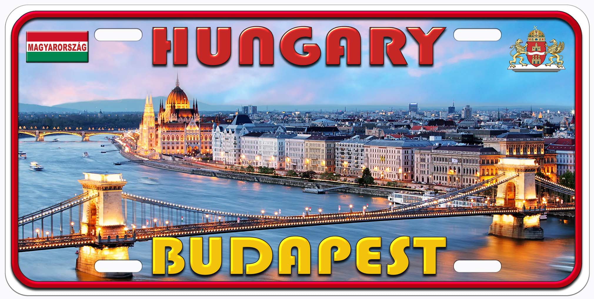 Budapest Chain Bridge Hungary Novelty Car License Plate - Walmart.com