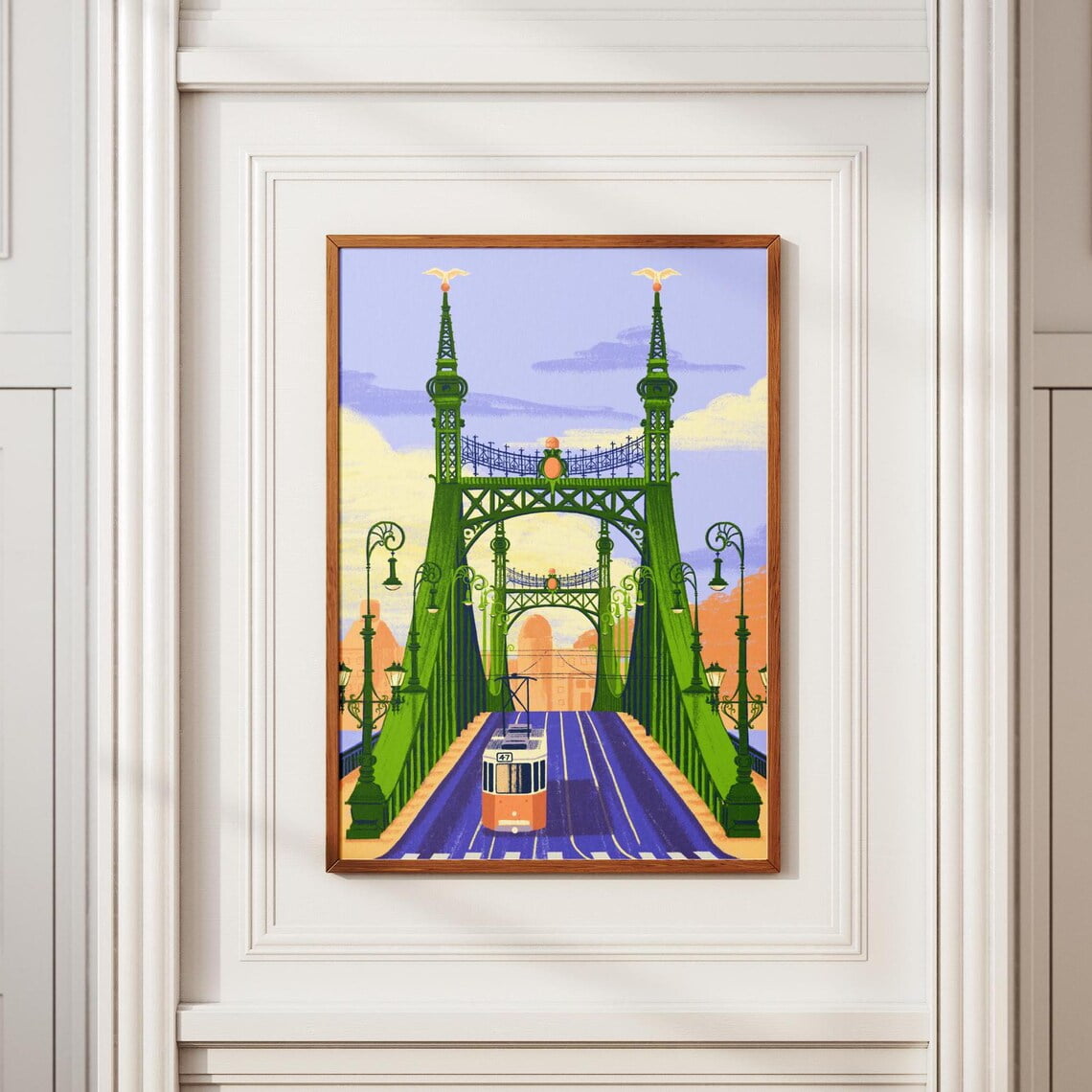 Budapest Travel Wall Art Liberty Bridge Poster Historic Architecture ...