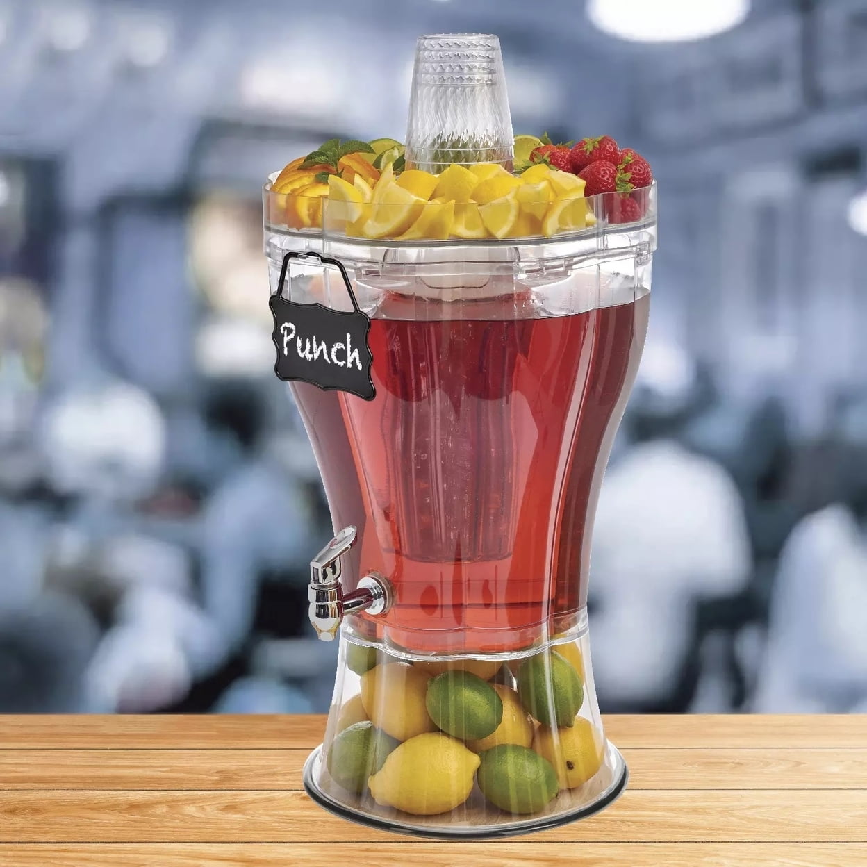 Buddeez 3.5 Gallon Plastic Serve-Top Beverage Dispenser with Ice-Cone ...