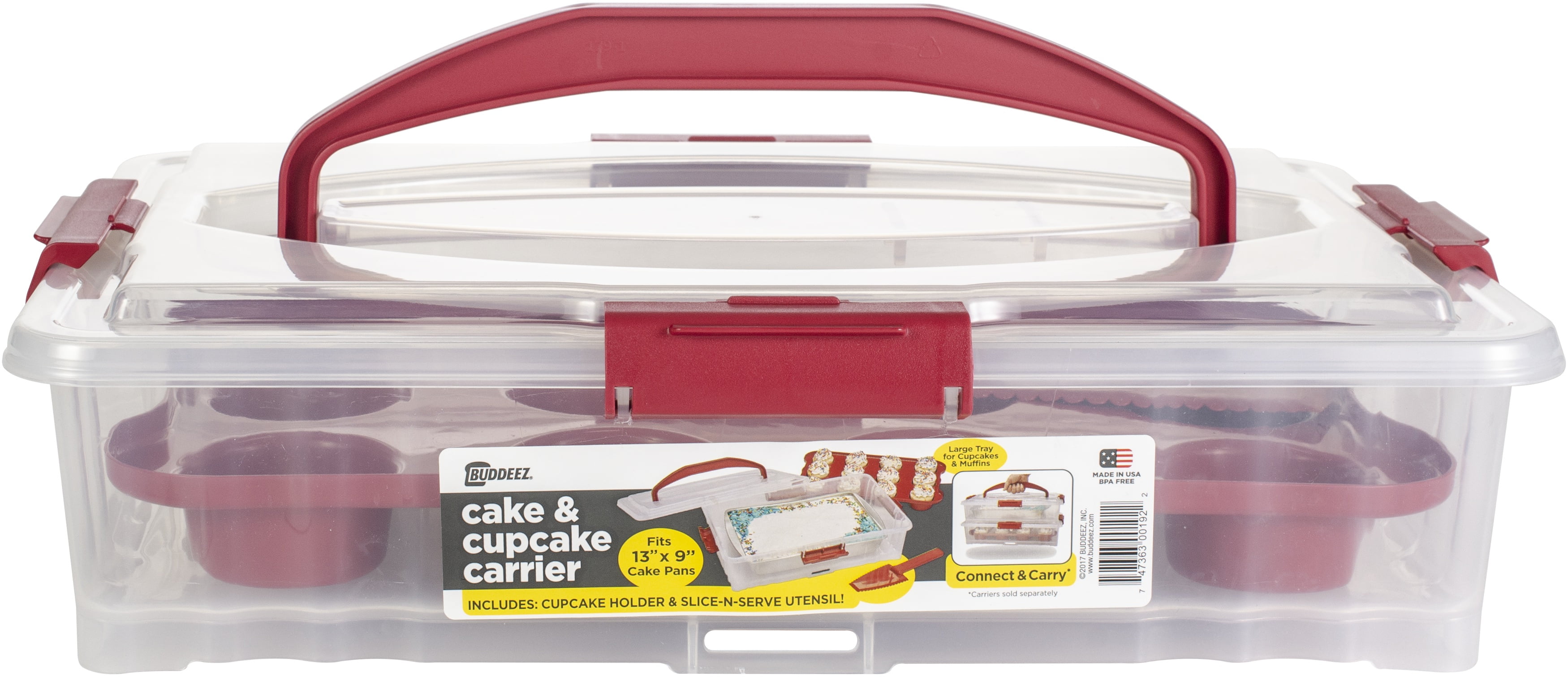 Buddeez Cake and Cupcake Carrier Food Storage Container - Walmart.com