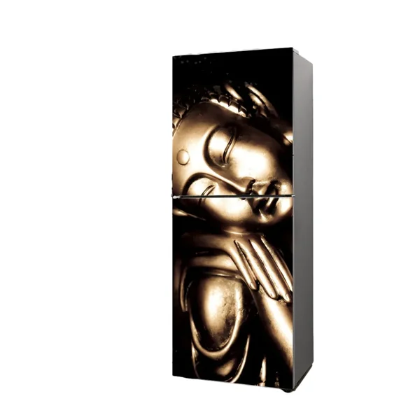 Buddha Art Fridge Sticker Full Door Cover Buddhism Refrigerator ...