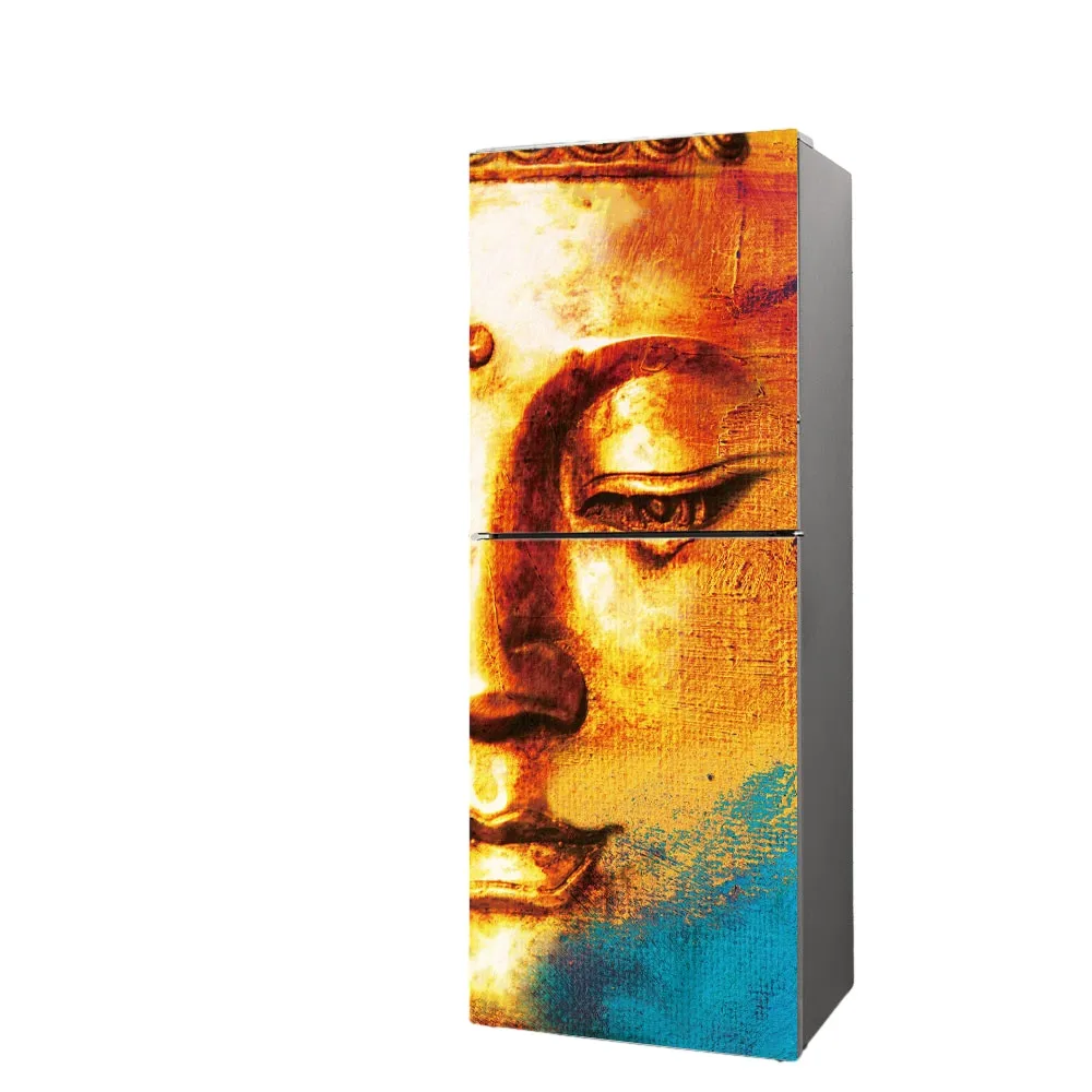 Buddha Art Fridge Sticker Full Door Cover Buddhism Refrigerator ...