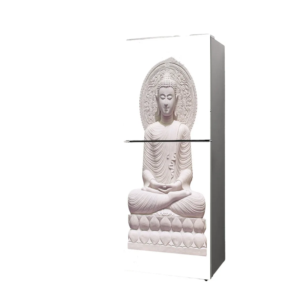 Buddha Art Fridge Sticker Full Door Cover Buddhism Refrigerator ...
